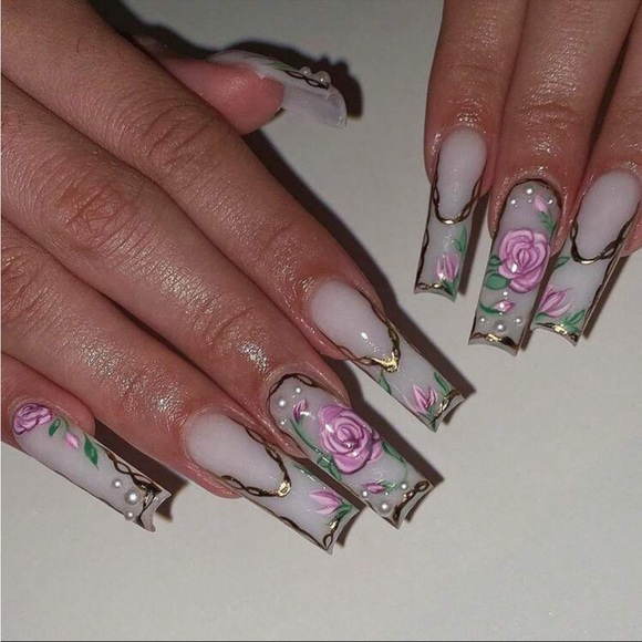 Rebellious Rose | Makeup | 24pcsset Spring Summer Rose Printed French ...